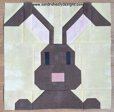 Bunny Rabbit Quilt Block Pattern Pdf Instant Download Machine Pieced