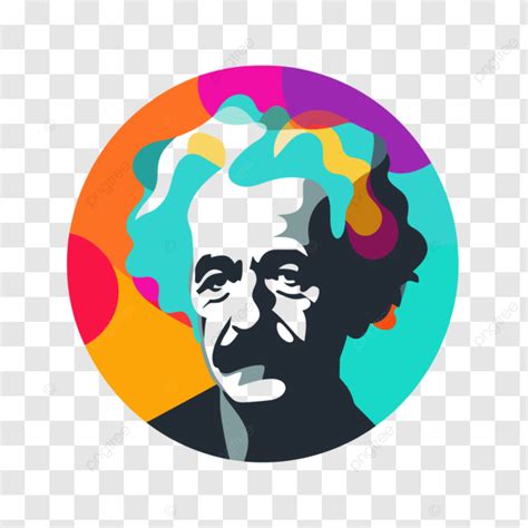 Colorful Circle With Albert Einstein S Face In It Vector A Simplistic Colorful Icon Of Genius