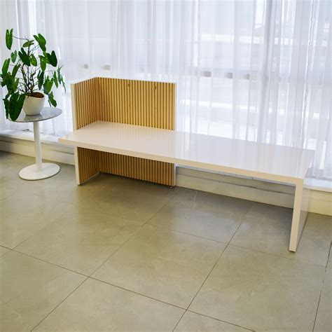 Axis Bench In White Gloss Laminate Finish 72 In Stock 18