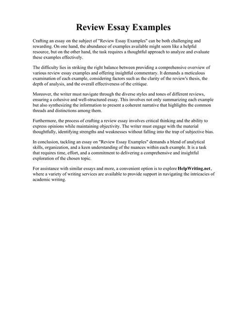 Review Essay Examples Pdf
