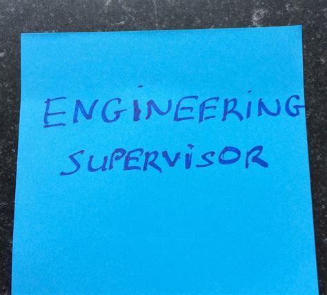 Engineering Supervisor