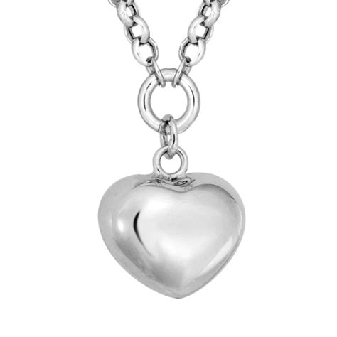 Silver Puffed Heart Pendant Necklace Smyth Jewelers
