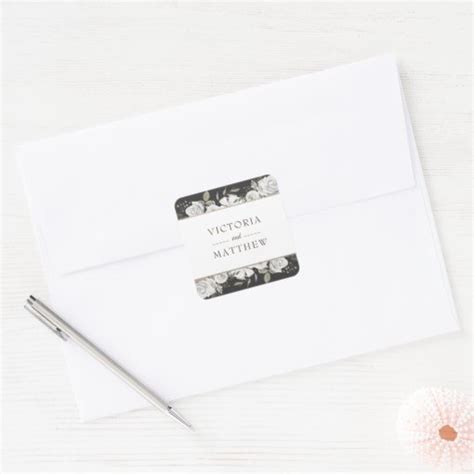 Vintage Cherish White Floral Monogram Wedding Square Sticker Zazzle