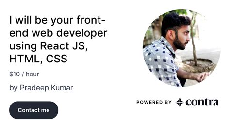 I Will Be Your Front End Web Developer Using React JS HTML CSS By Pradeep Kumar