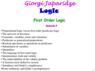 PPT Propositional Logic Versus First Order Predicate Logic The Universe Of Discourse