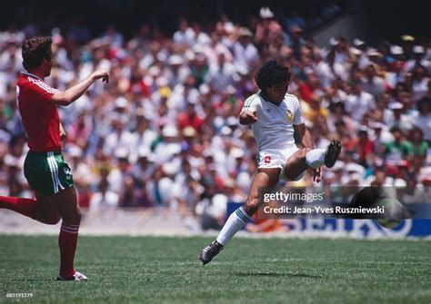 Hugo Sanchez In Action During A Round Of 16 Match Of The 1986 Fifa