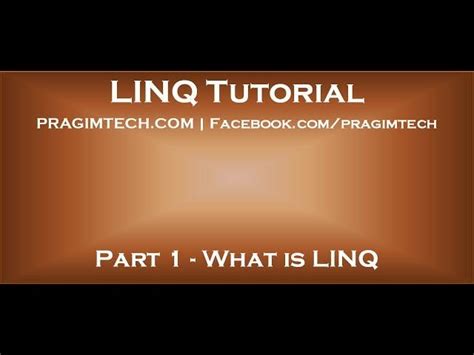 Part 1 What Is Linq Venkat K