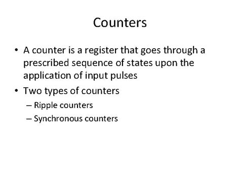 Registers And Counters Chapter 6 Registers And Counters
