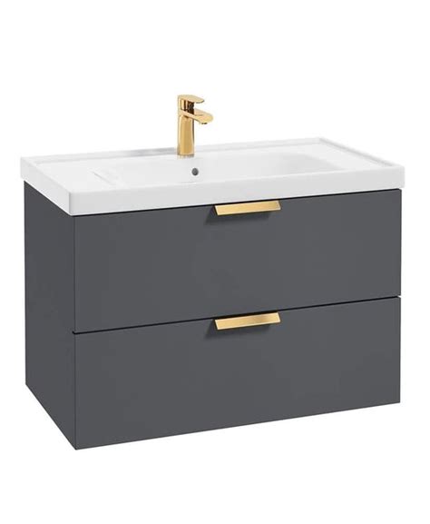 Sonas Midnight Grey 80cm Wall Hung Vanity Unit Cork Ireland Toss Bryan
