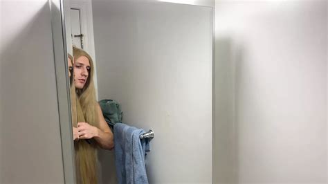 Crossdresser Fixing Messy Wig Shemale Amateur Amateur Porn Feat