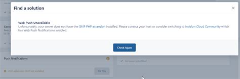 push notifications your server does not have the gmp php extension