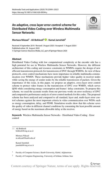 An Adaptive Cross Layer Error Control Scheme For Distributed Video Coding Over Wireless