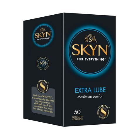 Skyn Extra Lube Condoms Pack Of 50 Skynfeel Latex Free Condoms For