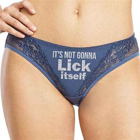 Silver It S Not Gonna Lick Itself Lace Inset Thong Panty
