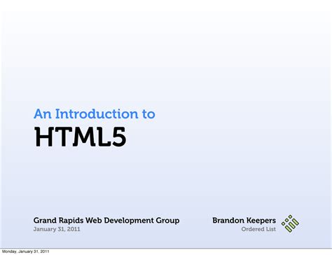 An Introduction To Html5 Speaker Deck