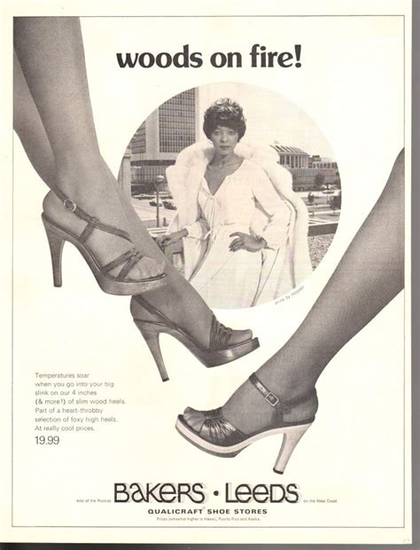 Advertising Print 1977 Fashion Baker Leeds Shoe 4 Inch Wood Foxy High