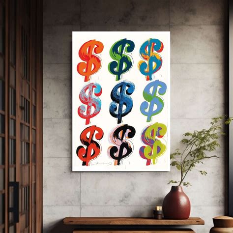 Rare Andy Warhol Dollar Sign Pop Art Canvas Wall Art Print Ready To