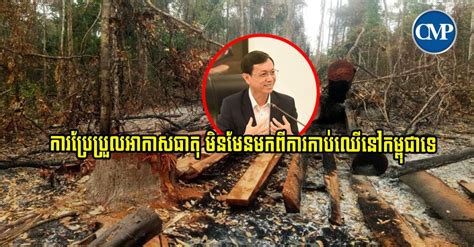 មន្ត្រី ជាន់ខ្ពស់ បរិស្ថាន ថា ការ ប្រែប្រួលអាកាសធាតុ មិនមែន មកពី ការ កាប់ឈើ នៅកម្ពុជា ទេ