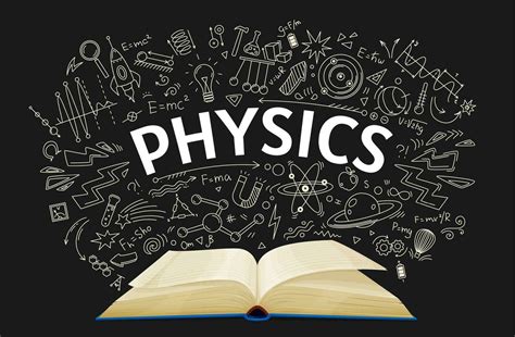 Physics Textbook On School Chalkboard Background 25432667 Vector Art At