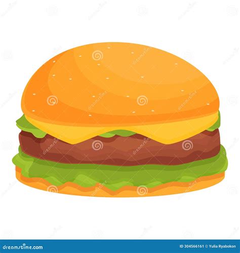 Low Burger Icon Cartoon Vector Bun Slice Smash Stock Vector
