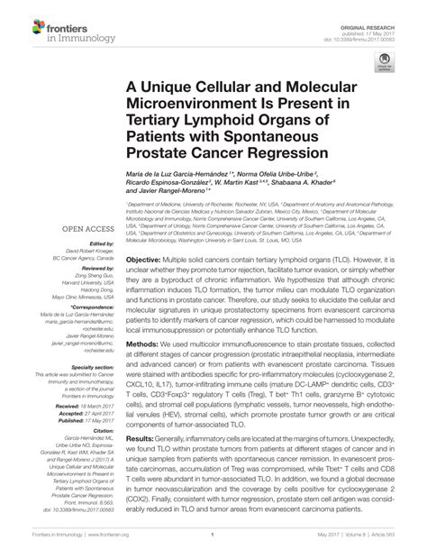 Pdf A Unique Cellular And Molecular Microenvironment Is Present In