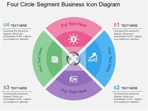 Four Circle Segment Business Icon Diagram Flat Powerpoint Design Powerpoint Presentation