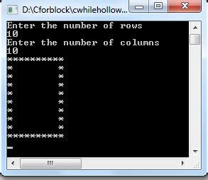 Print Hollow Rectangle And Square Star Pattern In C Codeforcoding