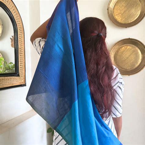Light And Dark Blue Shawl Selyn Exporters Pvt Limited