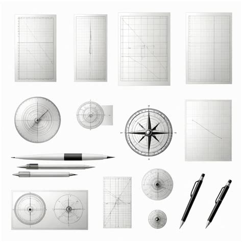 A Collection Of Drawings Including A Compass A Compass And A Compass Premium Ai Generated Vector