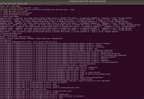 Error In Bundle Exec Rake Db Create Issue Openstreetmap Openstreetmap Website GitHub