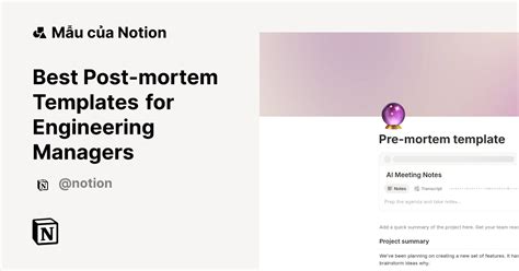 Best Post Mortem Templates For Engineering Managers Thị Trường Mẫu Notion