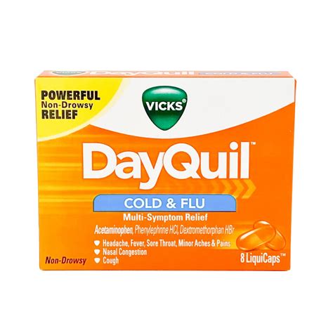 Vicks Dayquil Cold And Flu Multi Symptom Relief 8 Liquicaps
