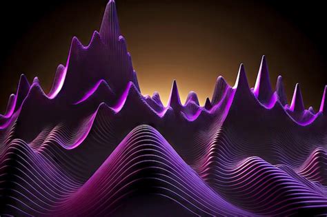 Premium Photo Violet Wave Oscillations With Bright Purple Peaks On