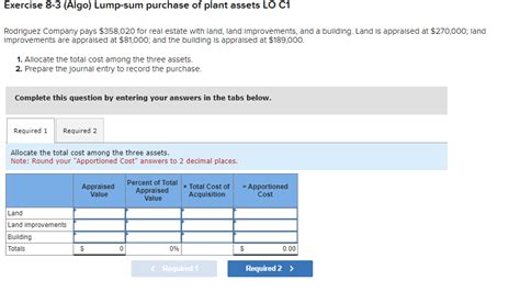 Solved Exercise 8 3 Algo ﻿lump Sum Purchase Of Plant