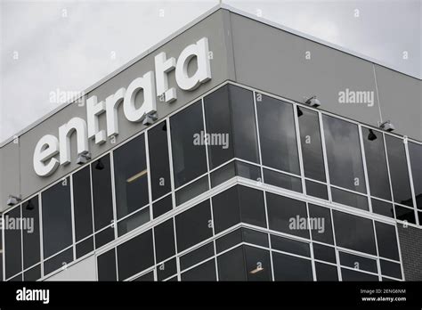 A Logo Sign Outside Of The Headquarters Of Entrata Inc In Lehi Utah