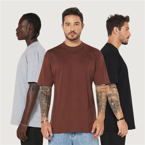 Kit 3 Camisetas Oversized Streetwear Cores Diversas Shopee Brasil