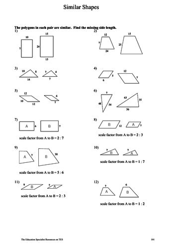 Gcse Maths Similar Shapes Revision Teaching Resources