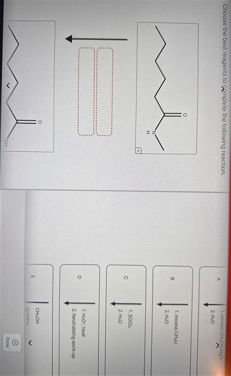 Solved Choose the best reagents to complete the following | Chegg.com