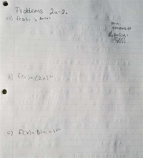 solved use logarithmic differentiation and apply ln to f x