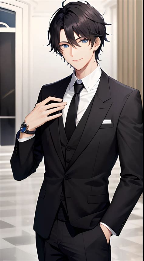 Anime Man In A Suit And Tie Posing For A Picture Seaart Ai