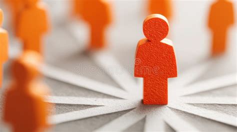 A Person Standing In A Circle Of Orange People Exemplifying People Centric Leadership Concept