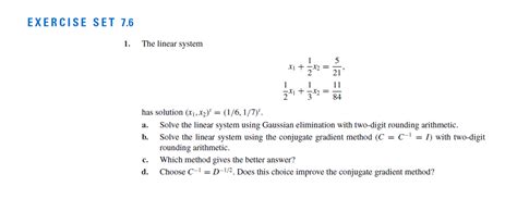 Solved Exercise Set 76 1 The Linear System 5 X1 1 X 32