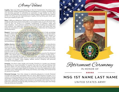 Army Master Sergeant Retirement Ceremony Program Template Bi Fold 8