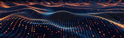 Premium Photo Abstract Digital Data Waves With Particle Lights