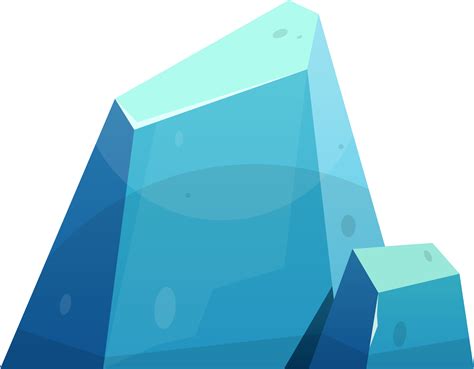 Blue Ice Crystal In Cartoon Style 21608667 Png