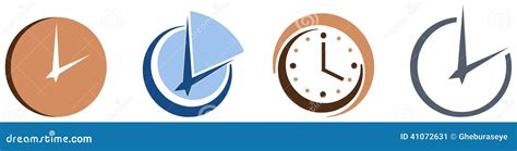 Set Of Stylized Colorful Clocks Isolated Stock Illustration