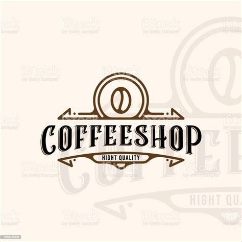 커피숍 로고 라인 아트 빈티지 벡터 일러스트 템플릿 아이콘 그래픽 디자인 0명에 대한 스톡 벡터 아트 및 기타 이미지 0명 구이 디자인 Istock