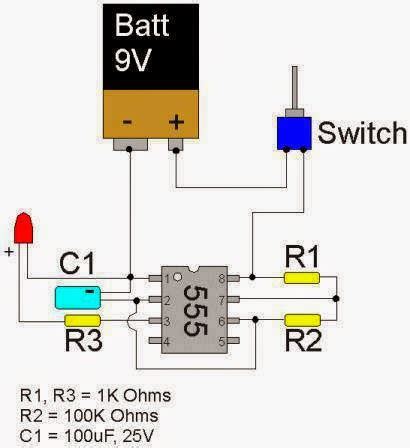 Led Flasher Circuit Using 555 Timer