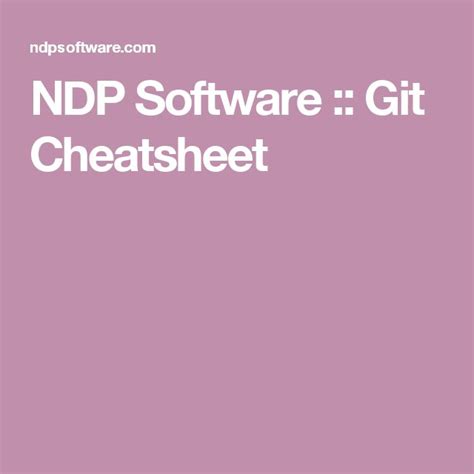 NDP Software Git Cheatsheet