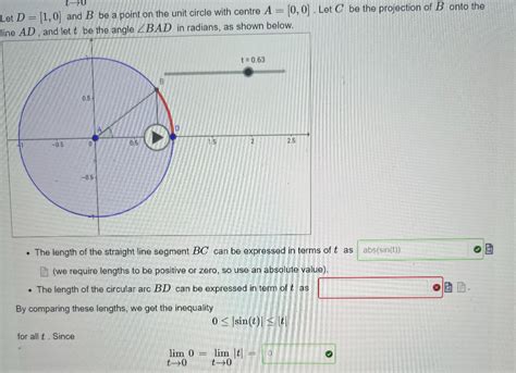 Solved Let D 10 And B Be A Point On The Unit Circle With Centre A